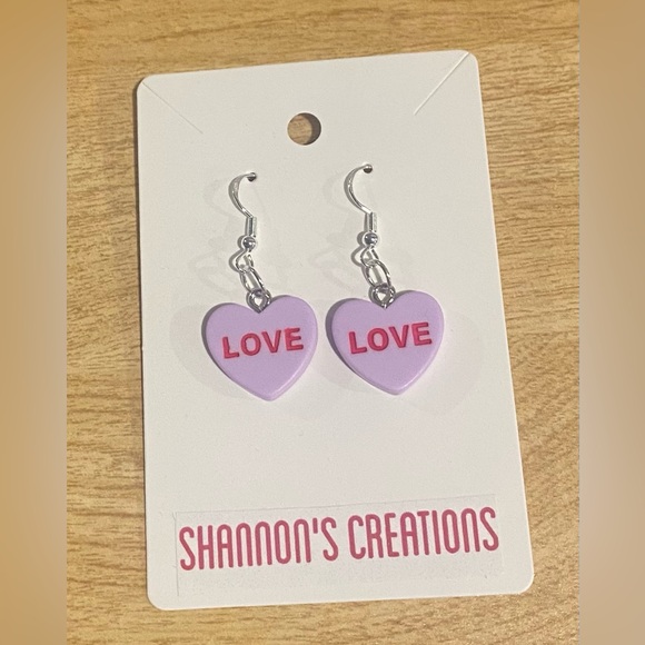 shannons creations | Accessories | Purple Conversation Heart Earrings ...